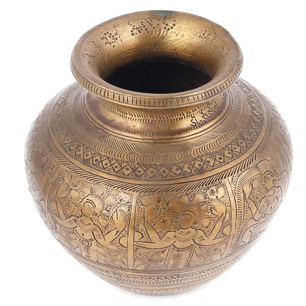 Bronze Pot With God Carved