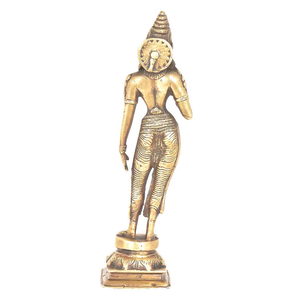 Brass Goddess Parvati Standing Statue