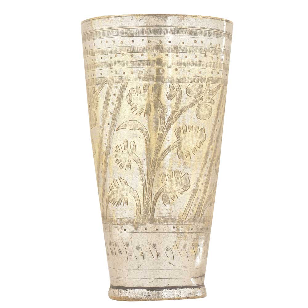 Silver Coated Brass Lassi Glass