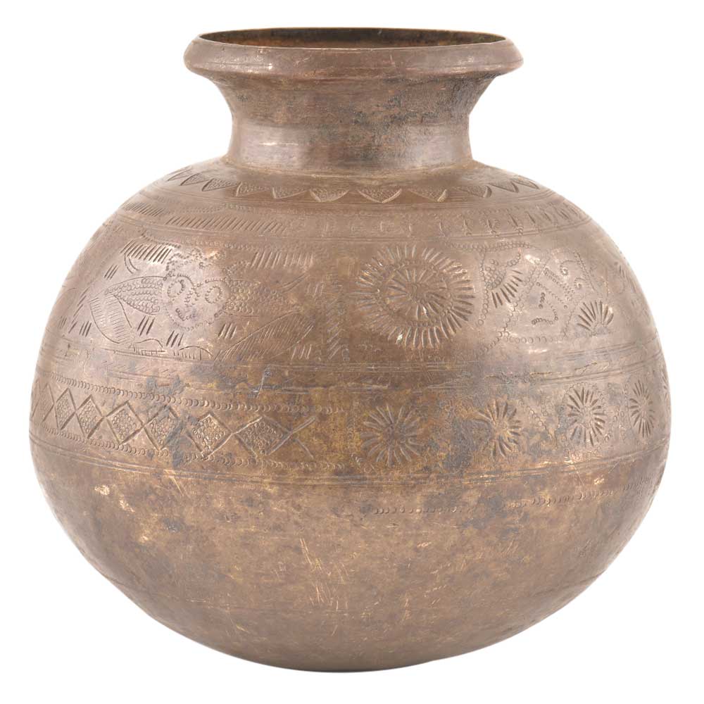 Hand Carved Copper Ghada water Pot