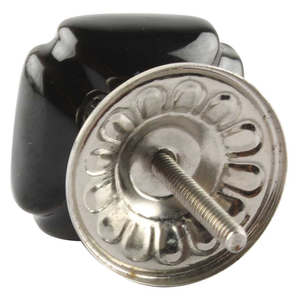 Solid Black Square Ceramic Cabinet Knob Online