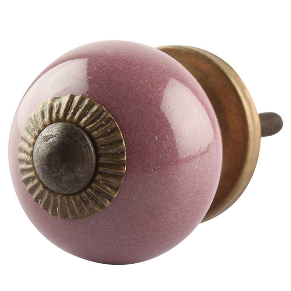 Solid Purple Small Ceramic Drawer Knob