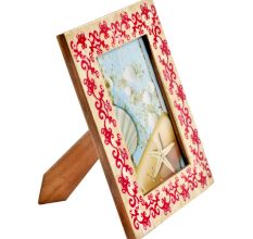 Red Hand Painted Design Photo Frame