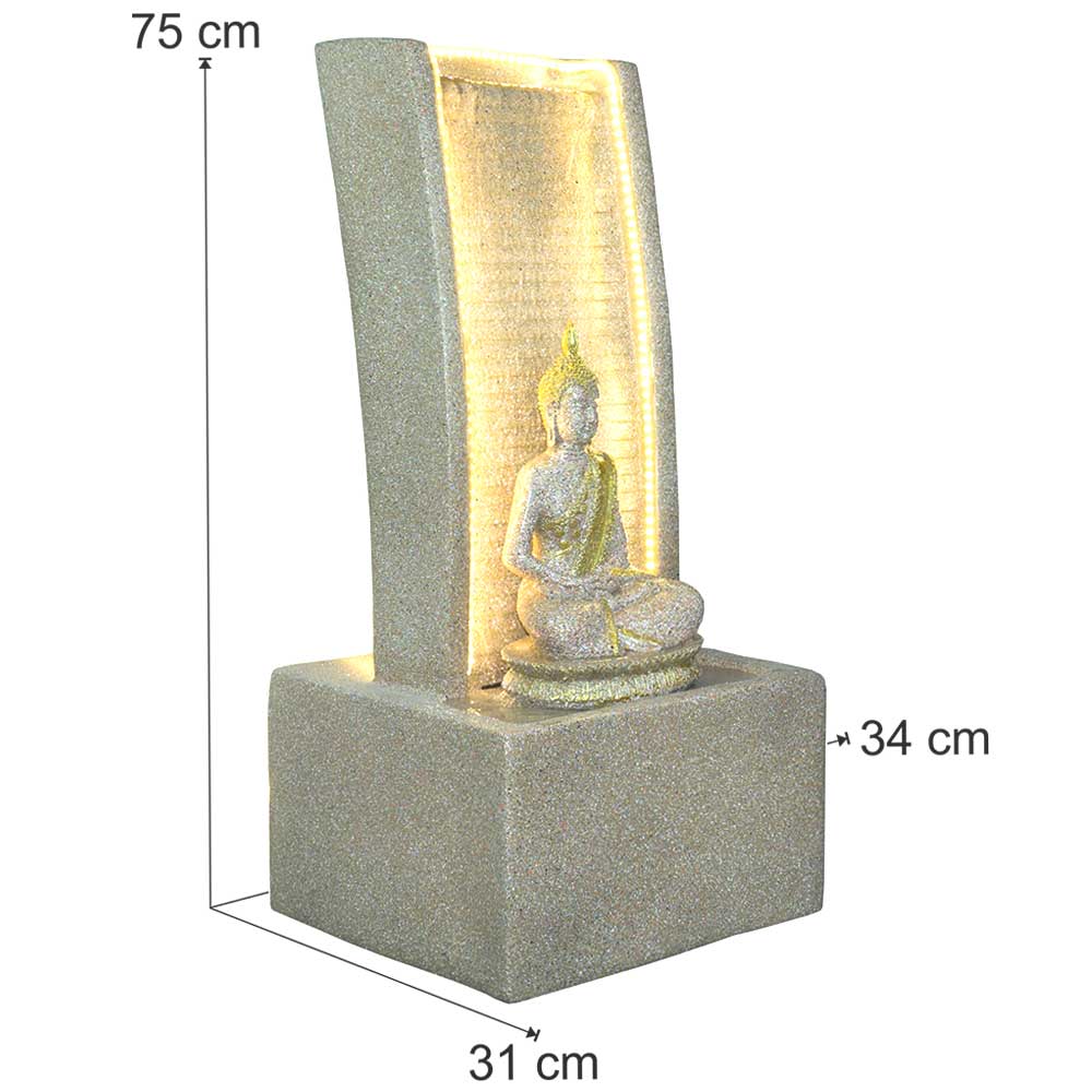 Slate Water Fountain With Lord Buddha Statue Small