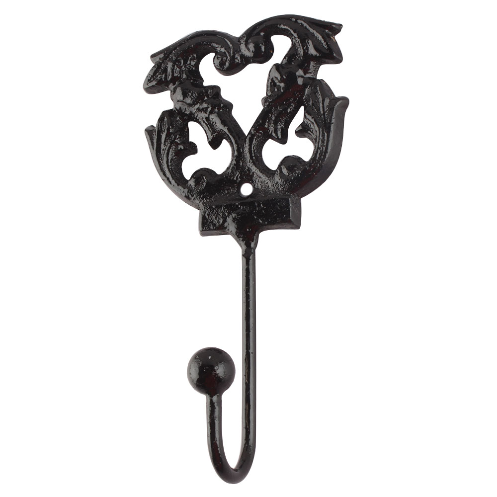 Decorative Black Iron Wall Hooks