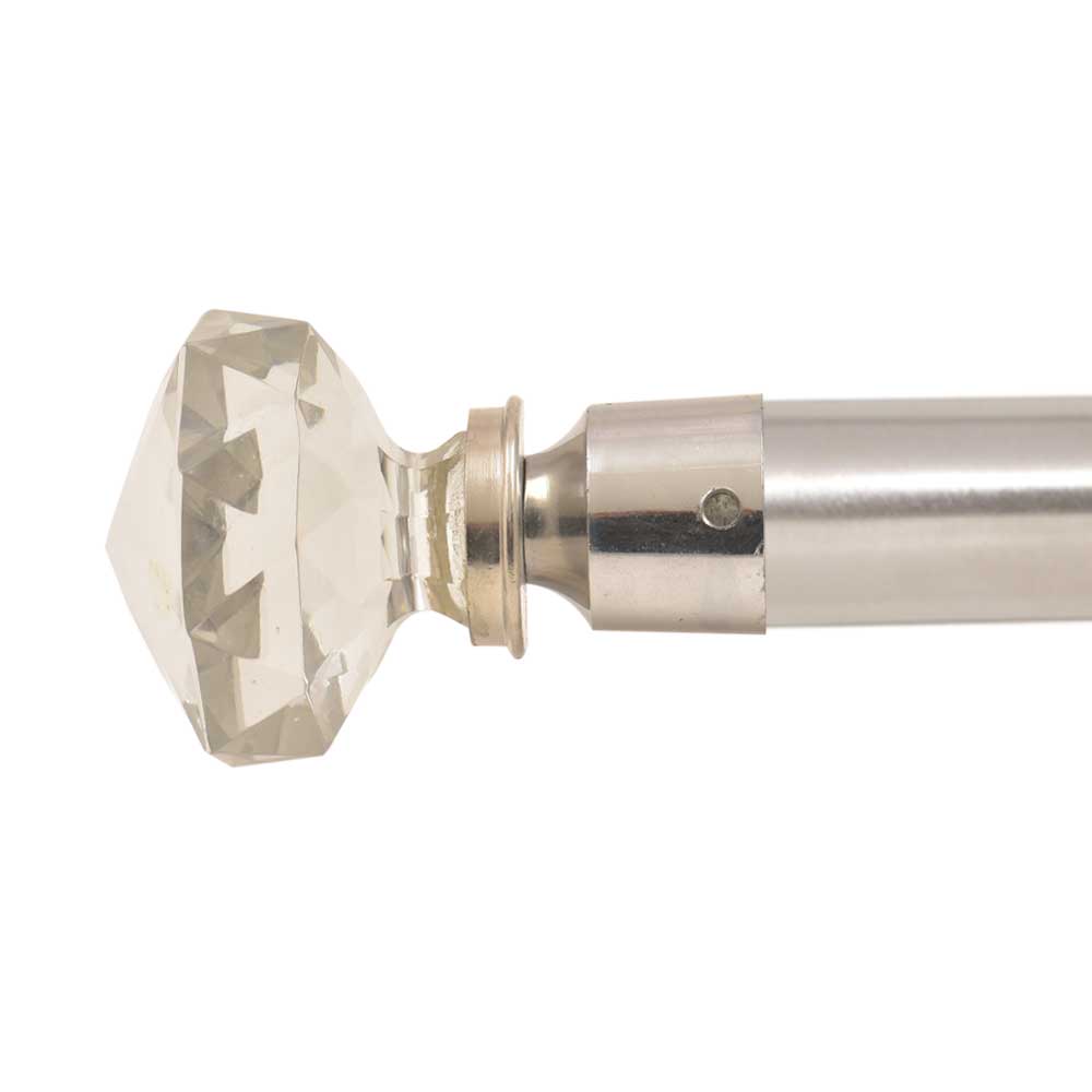 Diamond Cut Crystal Curtain Rod Finials In Pair