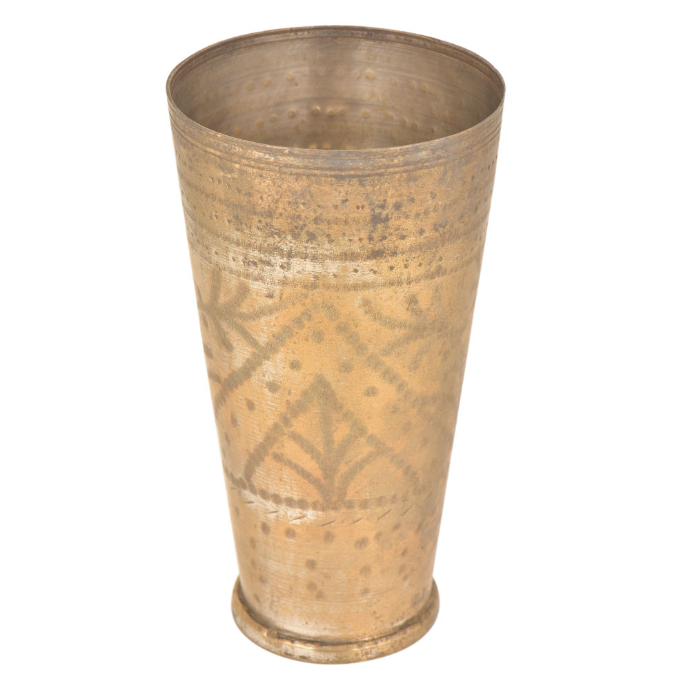 Old Hand Made Traditional Brass Punjabi Lassi Glass