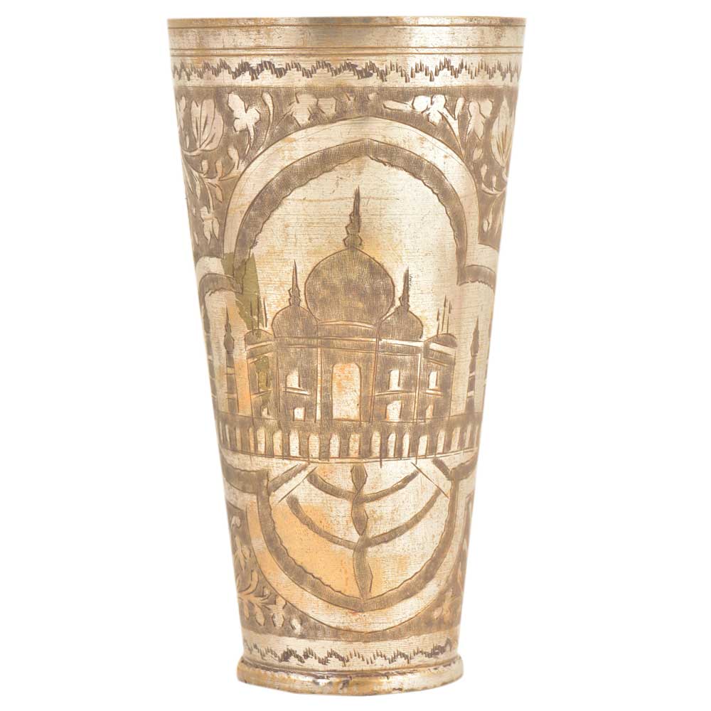 Brass Punjabi Lassi Glass With Mosque Design