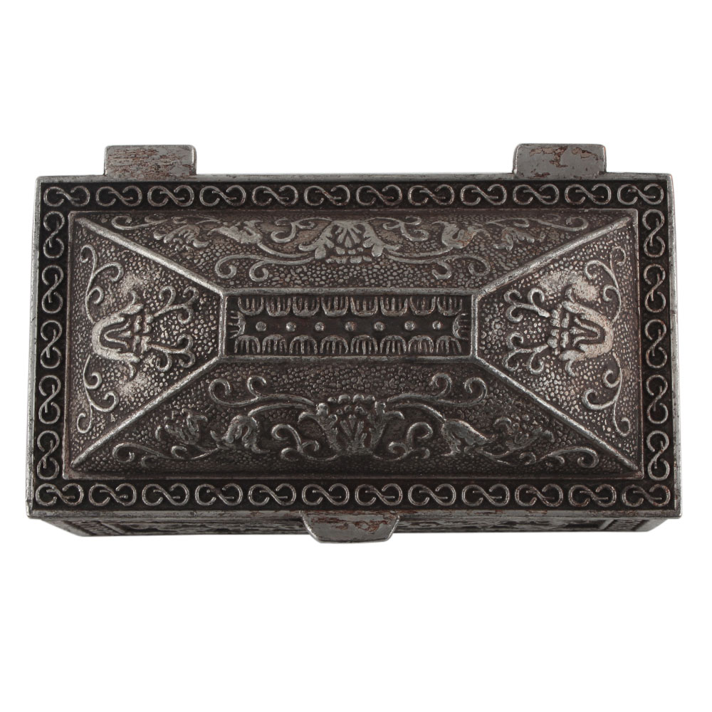 Metal Floral Square Small Storage Box