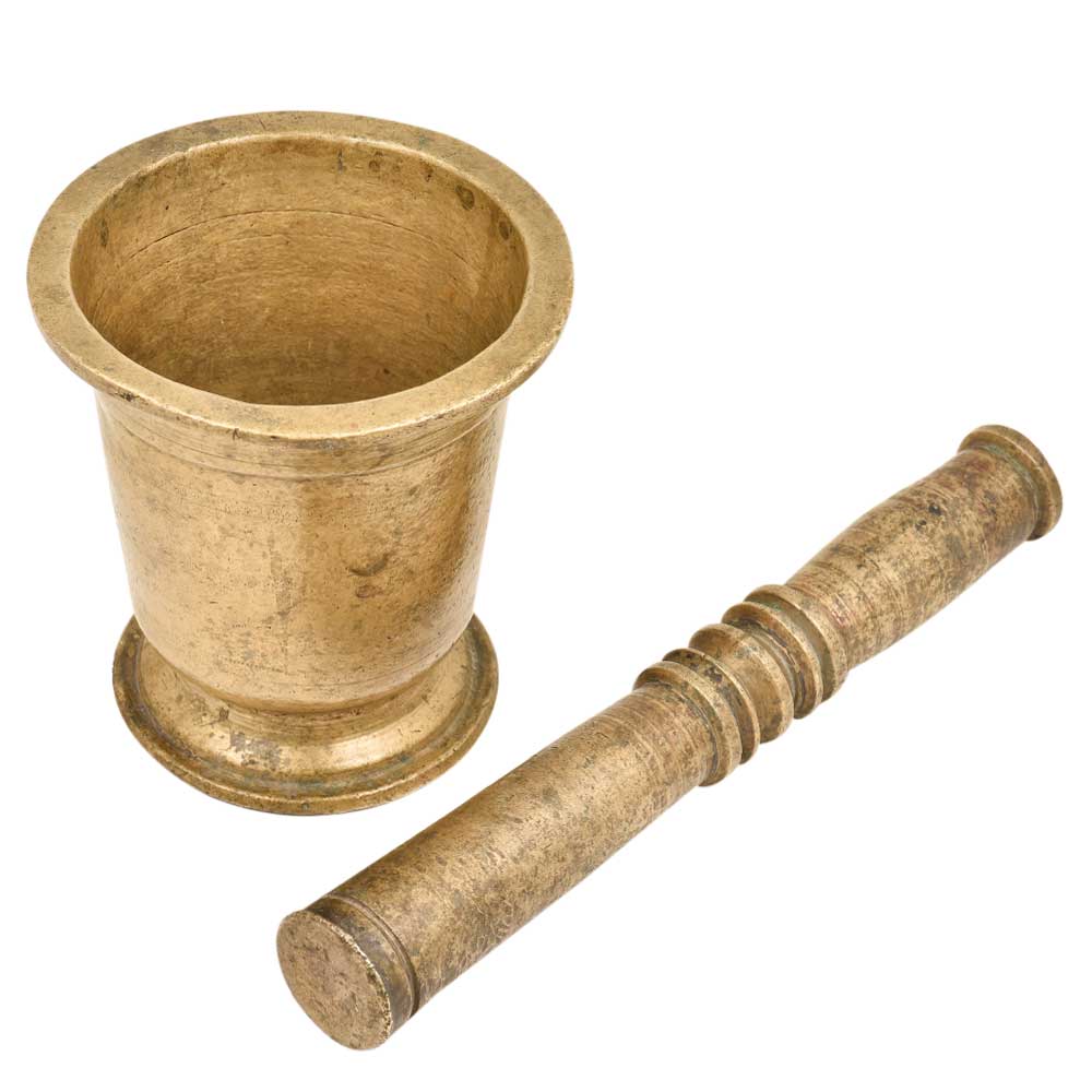 Handcrafted Solid Indian Kitchen Brass Mortar And Pestle Mixer