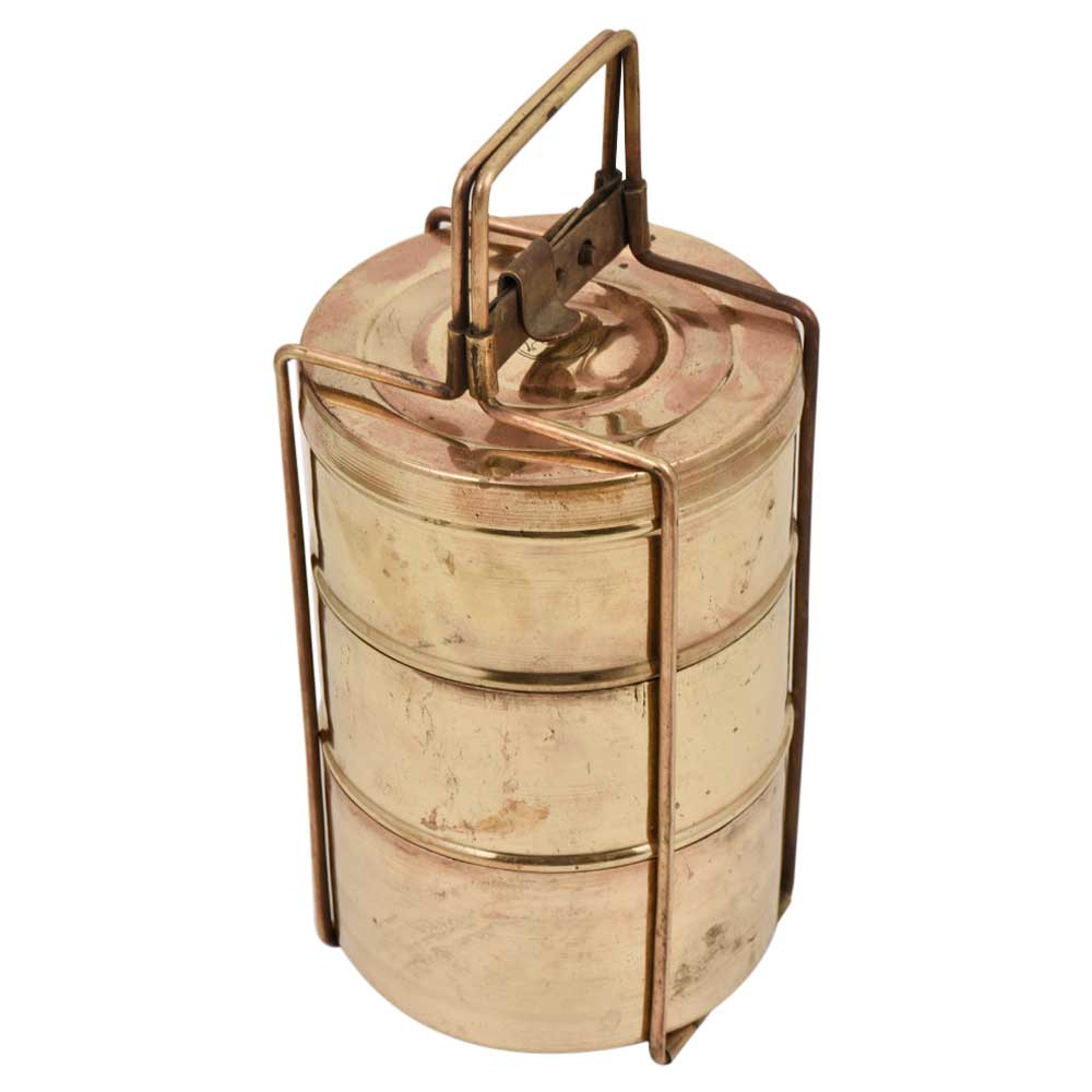 Brass Tiffin Box With Three Compartments