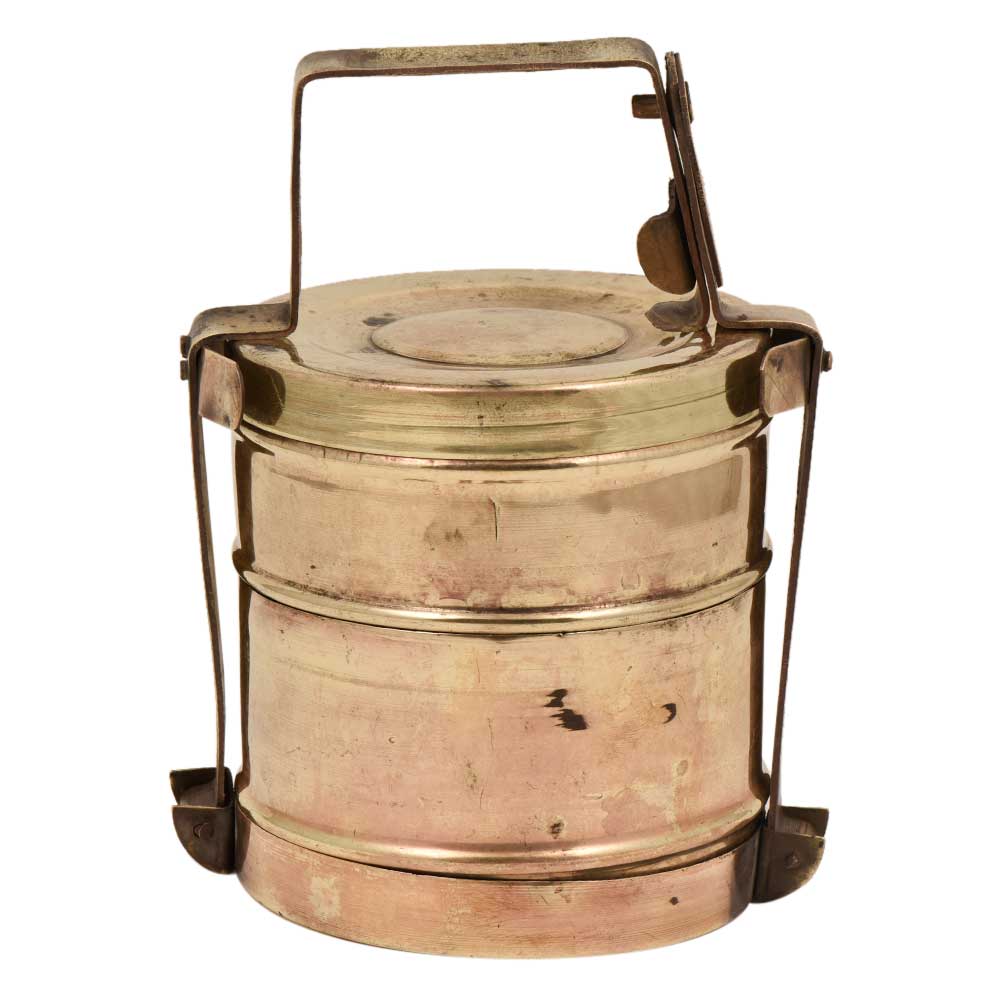 Handmade Brass Tiffin Box With Two Containers