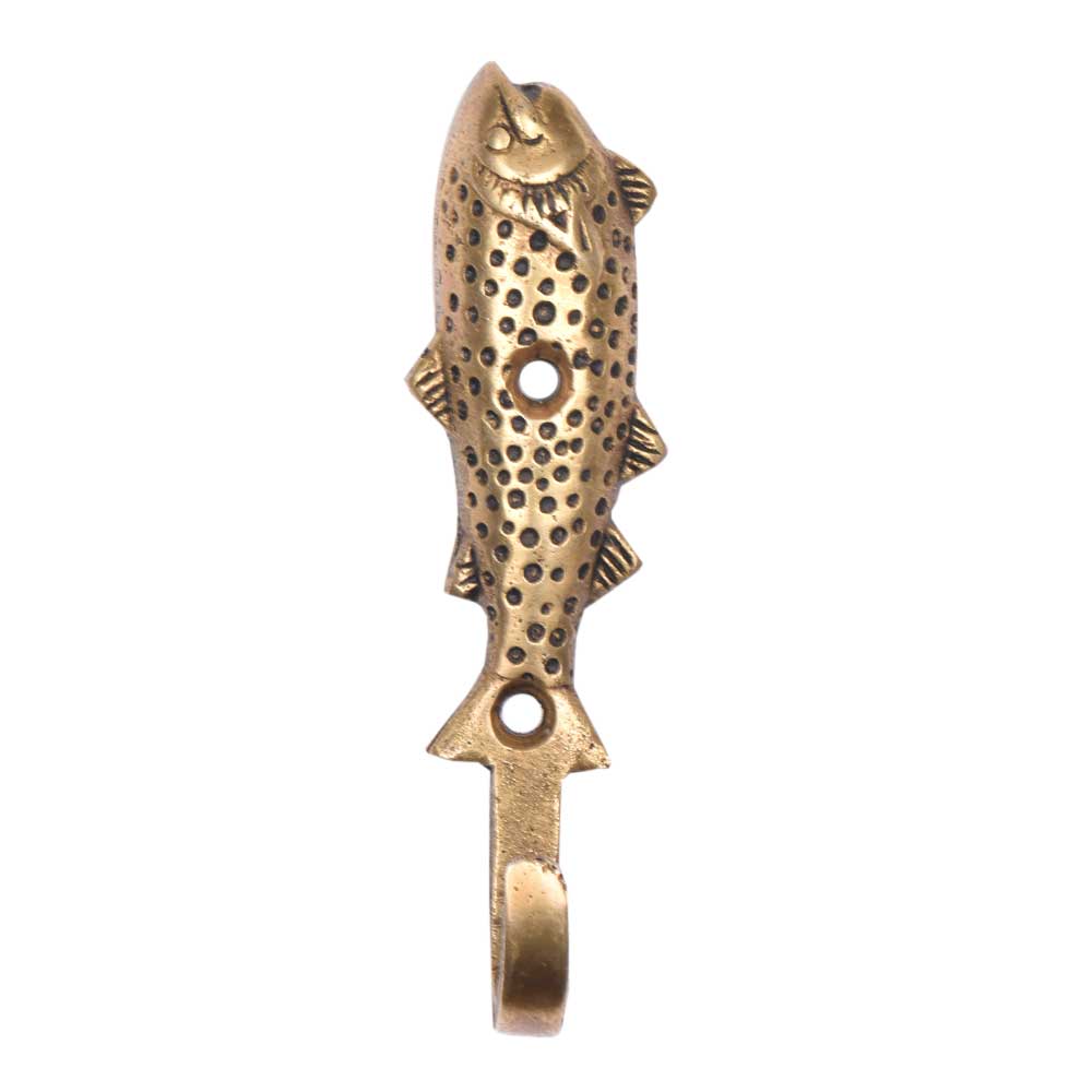 Handmade Brass Fish Wall Coat Hook