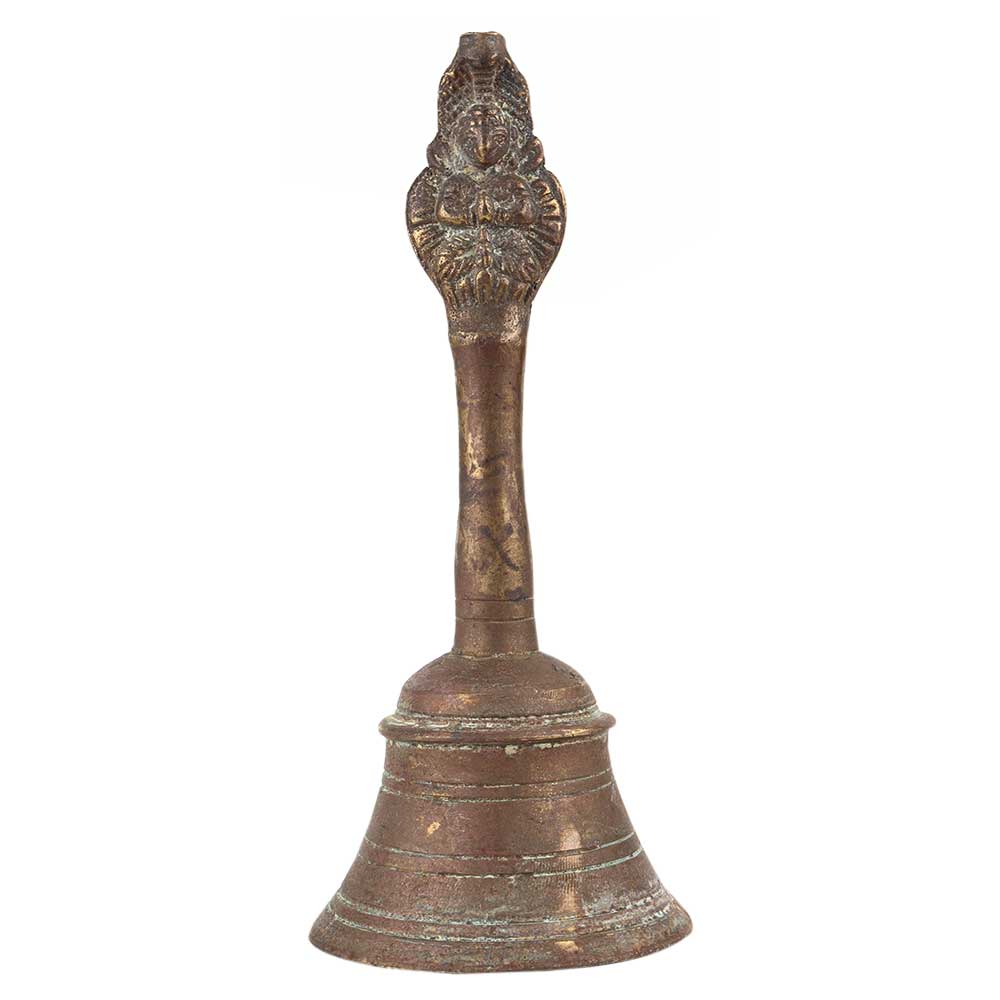 Brass Bell With Hindu God Garuda Under Sheshnag