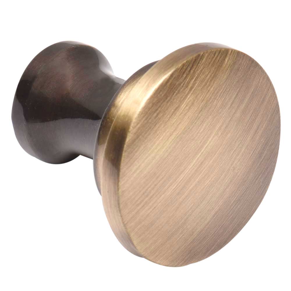 Handmade Round Distressed Brass Cabinet Knob In Antique Gold Color