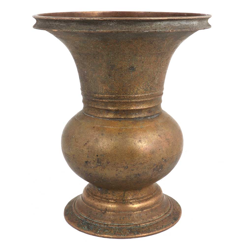 Brass Urn Shape Pot Spiral Engraved Design Vase