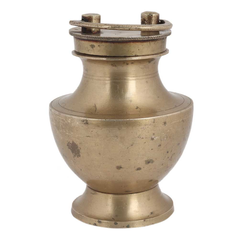 Holy Brass Kamandalu Water Pot With Lid Handle Top