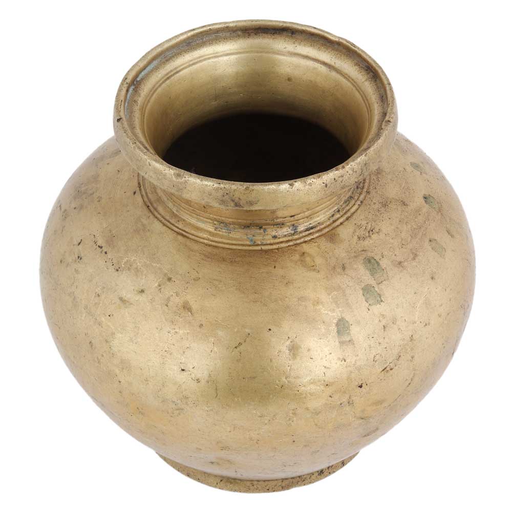 Golden Brass Rounded Body Water Storage Pot