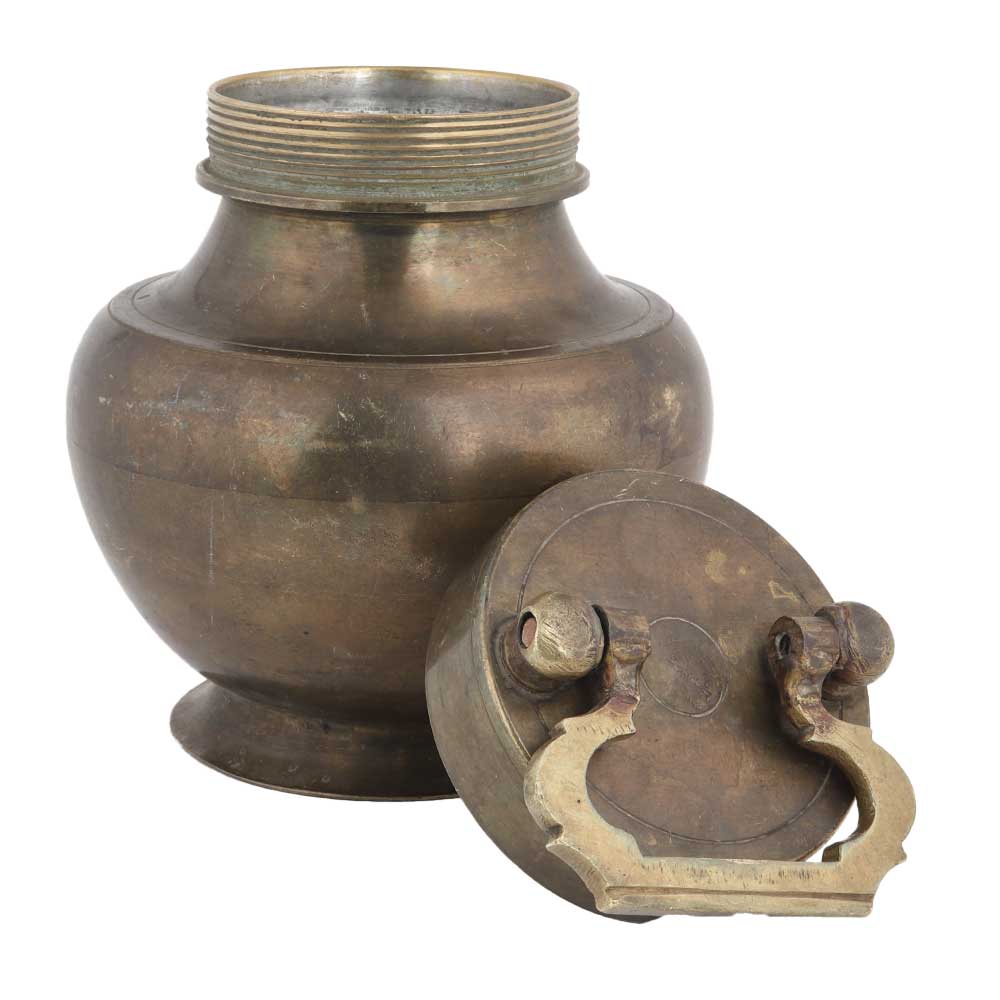Brass Kamandal Pooja Pot With Lid