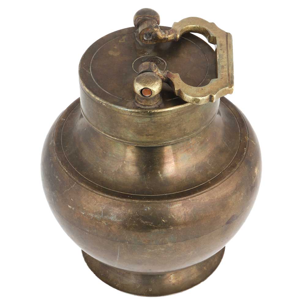 Brass Kamandal Pooja Pot With Lid