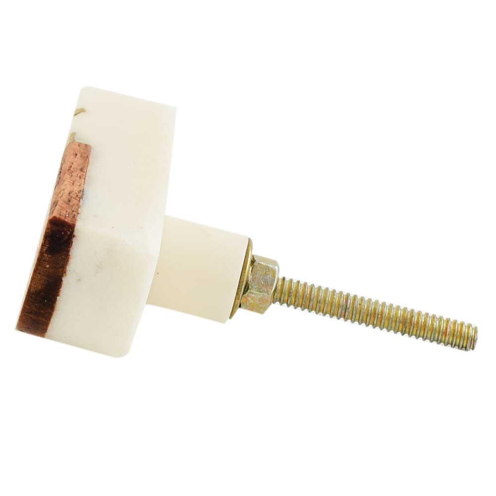 Half Moon Marble Wooden Cabinet Knobs