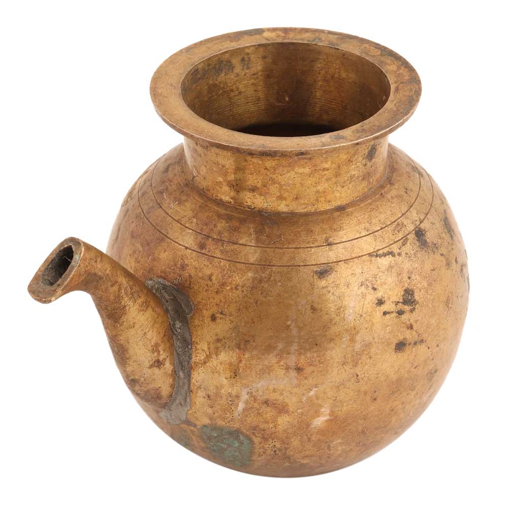 Handmade Antique Brass Rare Ganga jal Water Pot