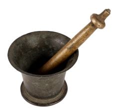 Brass Hamam Dasta Mortar And Pestle Set
