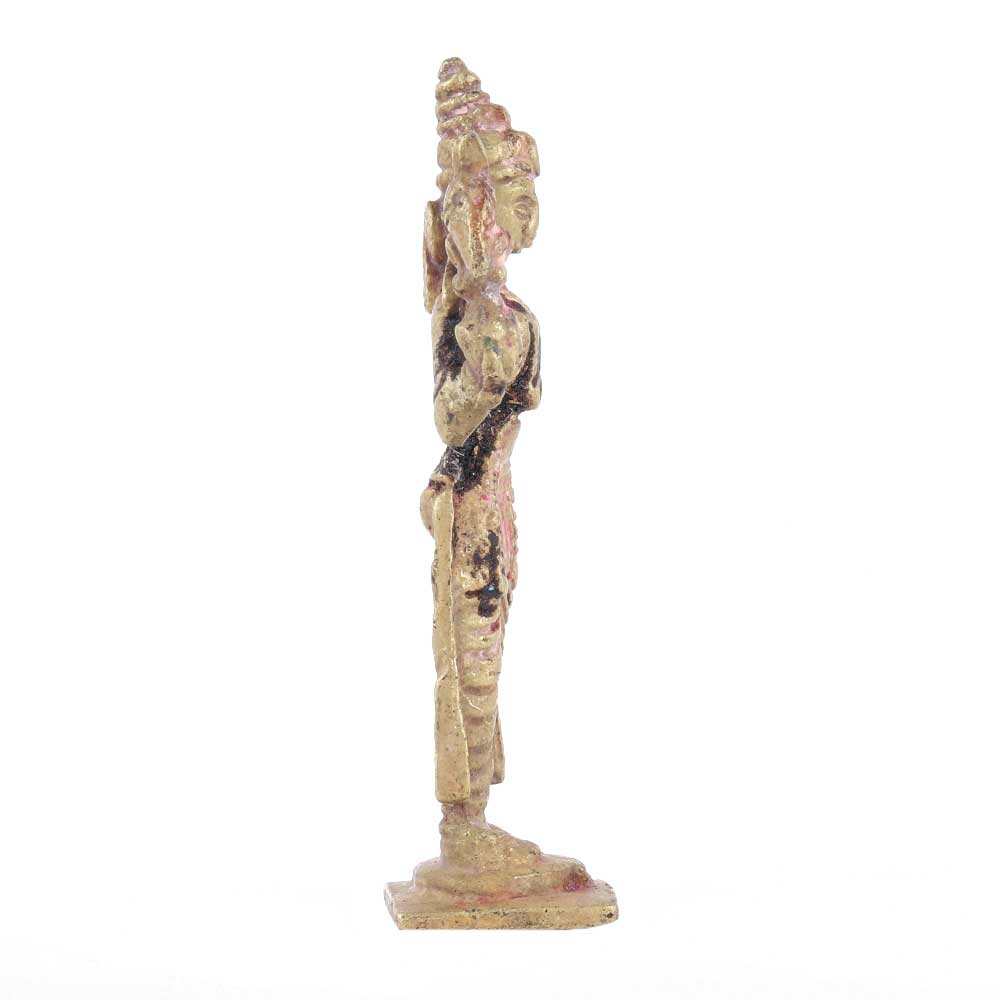 Brass Andal Devi Statue With Parrot