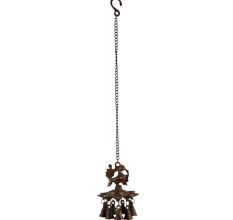 Peacock Design Brass Hanging DiyaÂ With Bells