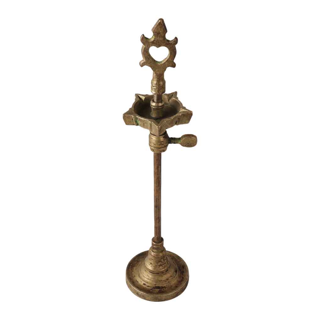 Vintage Brass Oil Lamp Stand for Decor