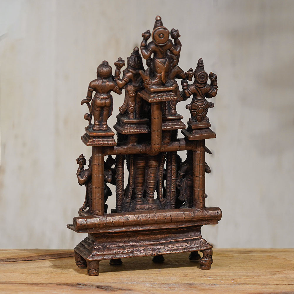Handmade Brown Brass Vishnu Dashavatar Statues