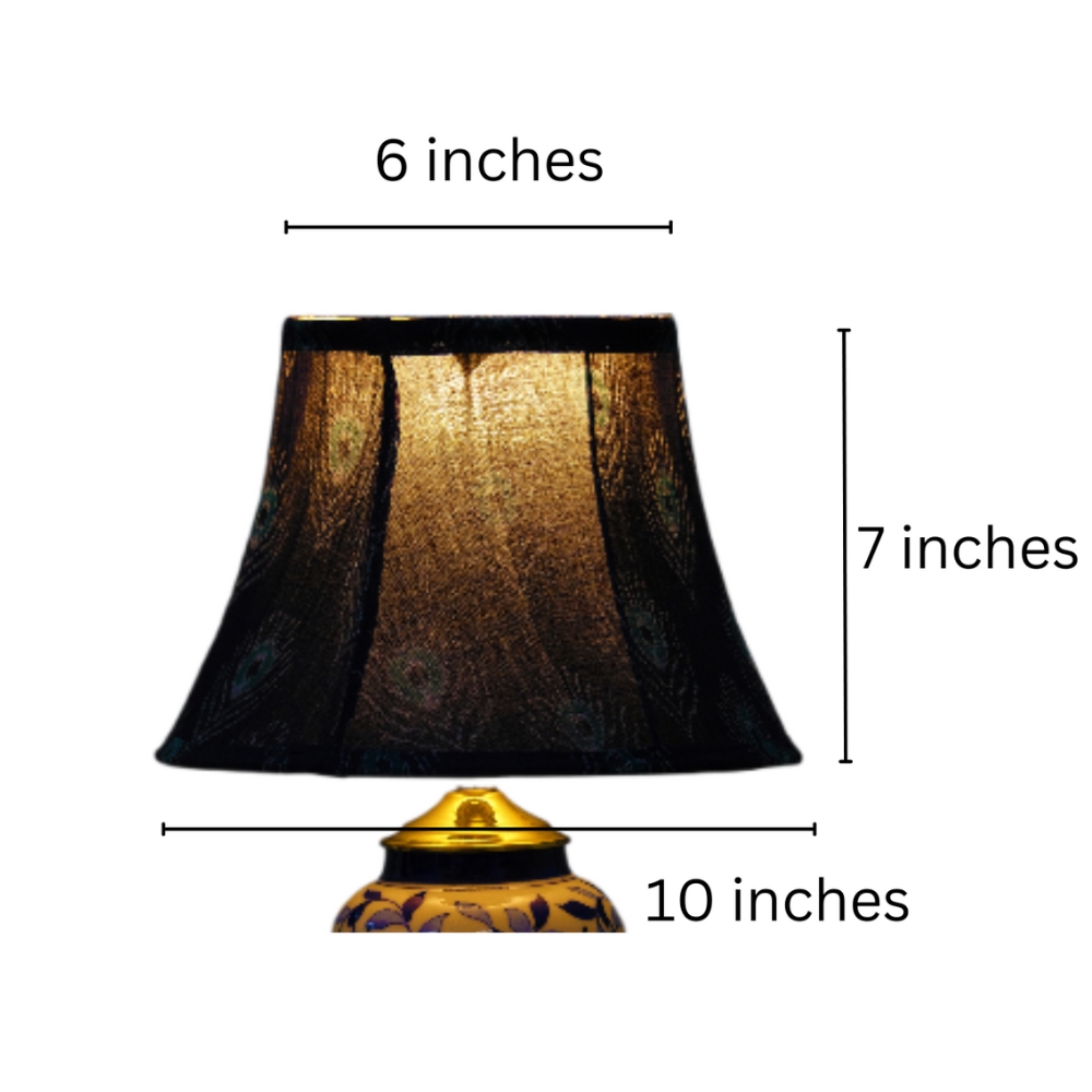 Plume Blue Ikat Bell Lampshade