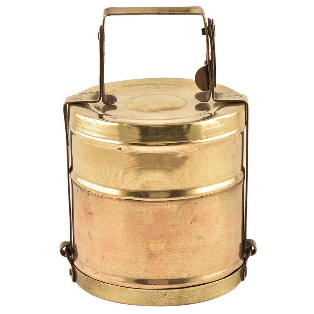 Small Two Tier Brass Tiffin Box