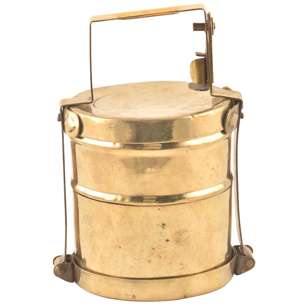Traditional Brass Lunch box with Two Compartments